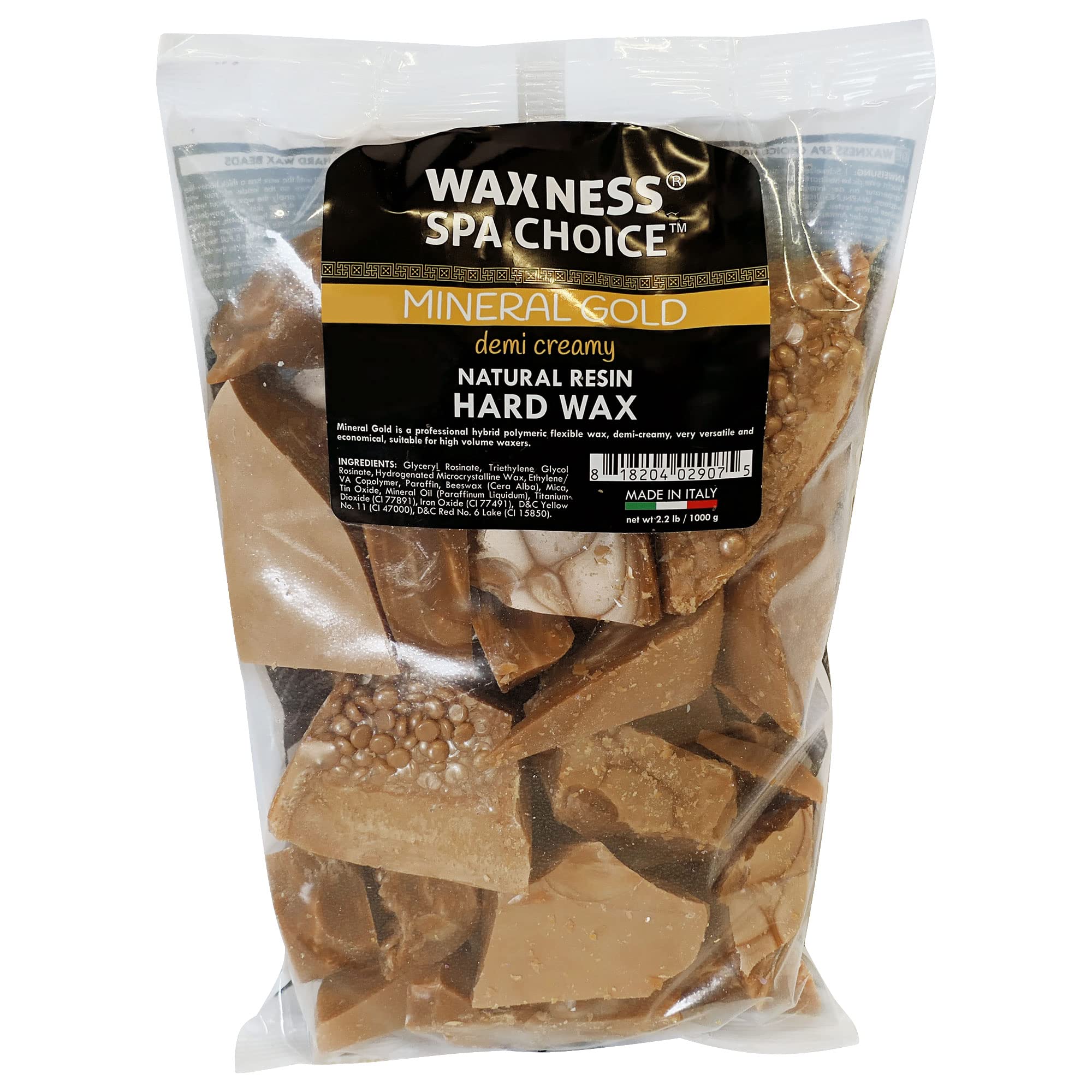 Waxness Spa Choice Mineral Gold Demi Creamy Waxing Kit with 2.2 Lb / 1 Kg Wax Bag