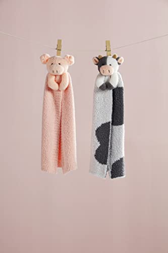 Mud Pie Children's Farm Lovey Blanket, Pig Pink 21" x 16"