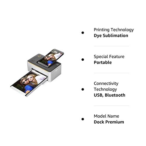 Kodak Dock Premium 4x6β Portable Instant Photo Printer, Bluetooth Edition | Full Color Photos, 4Pass & Lamination Process | Compatible with iOS, Android,Devices (2021 Edition)