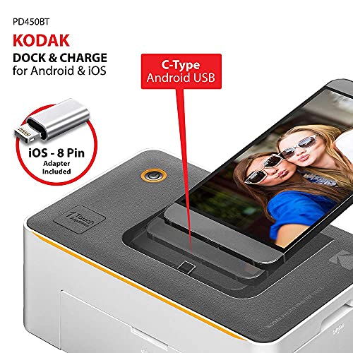 Kodak Dock Premium 4x6β Portable Instant Photo Printer, Bluetooth Edition | Full Color Photos, 4Pass & Lamination Process | Compatible with iOS, Android,Devices (2021 Edition)