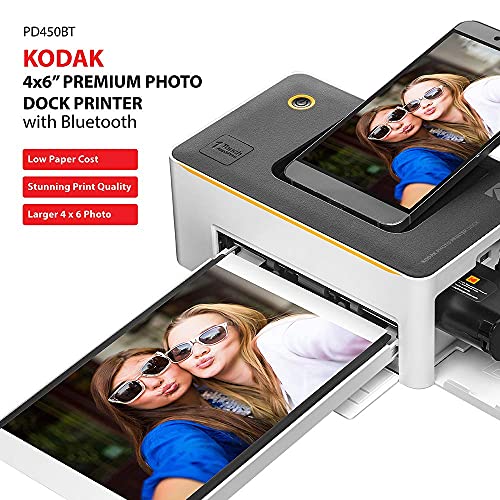Kodak Dock Premium 4x6β Portable Instant Photo Printer, Bluetooth Edition | Full Color Photos, 4Pass & Lamination Process | Compatible with iOS, Android,Devices (2021 Edition)