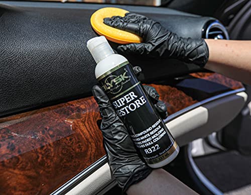 Blysk Super Restore 8oz. Trim and Plastic Restorer Protectant, Renew Trim, Bumpers, Guards, Non-Greasy, Super Shine, Long Lasting, Dry-to-The-Touch