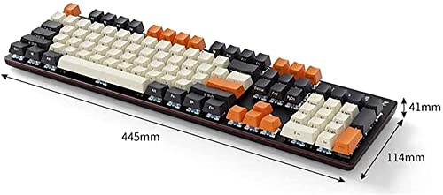 Mechanical Gaming Keyboard, Wired Backlit Keyboard with Blue Switches, Customizable RGB Lighting, Ergonomic Standard Keyboard for Desktop, Computer, PC (104 Keys)