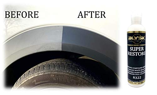 Blysk Super Restore 8oz. Trim and Plastic Restorer Protectant, Renew Trim, Bumpers, Guards, Non-Greasy, Super Shine, Long Lasting, Dry-to-The-Touch