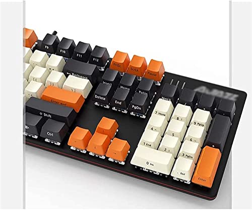Mechanical Gaming Keyboard, Wired Backlit Keyboard with Blue Switches, Customizable RGB Lighting, Ergonomic Standard Keyboard for Desktop, Computer, PC (104 Keys)