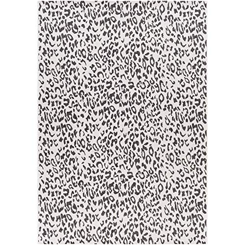 Artistic Weavers Esperanza Leopard Outdoor Area Rug,5'3" x 7'7",Black/White