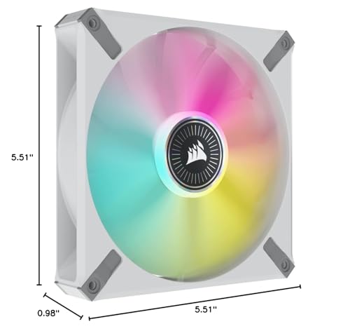 CORSAIR ML140 RGB Elite, 140mm Magnetic Levitation RGB Fan with AirGuide, Single Pack - White Frame
