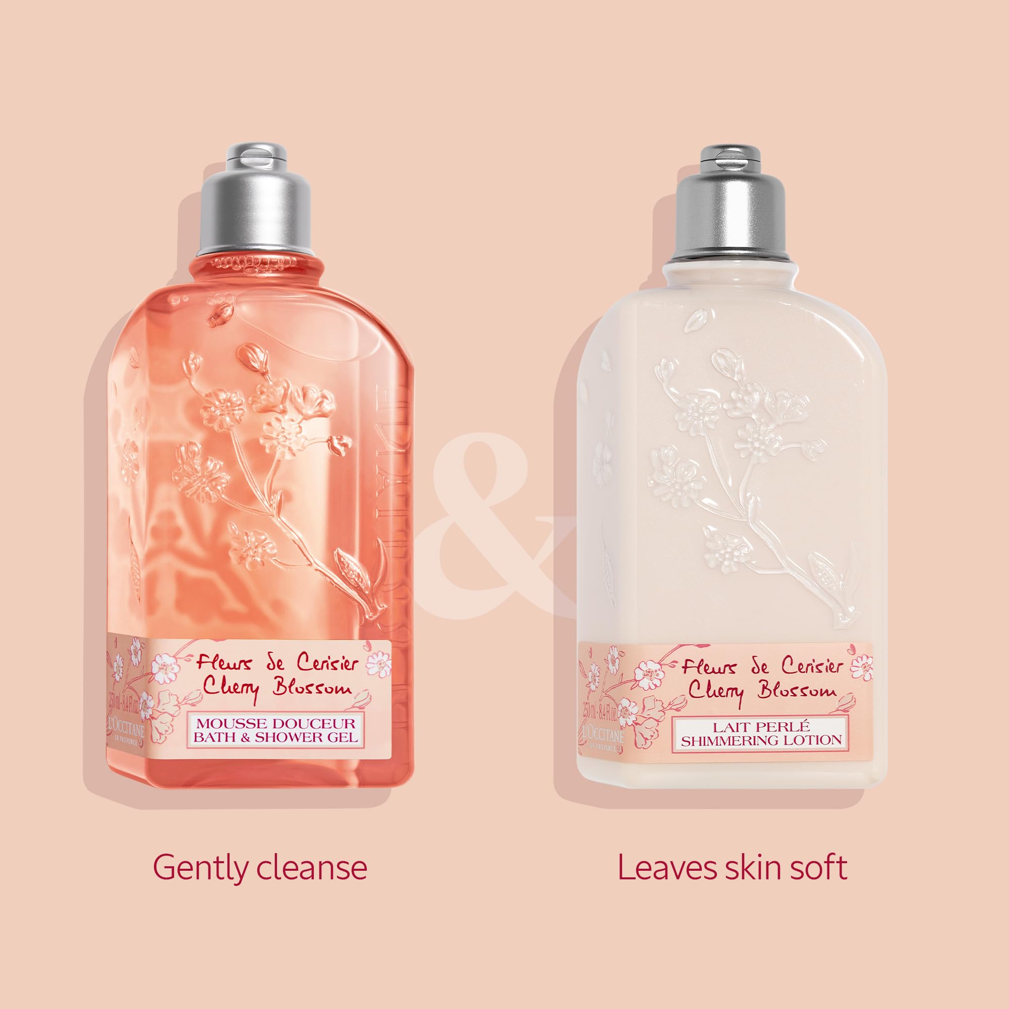 L'Occitane Comforting & Nourishing Cherry Blossom Shower Gel 8.4 fl. Oz: Fruity and Floral Aroma, Infused With Cherry Blossom Extract, Cleansing