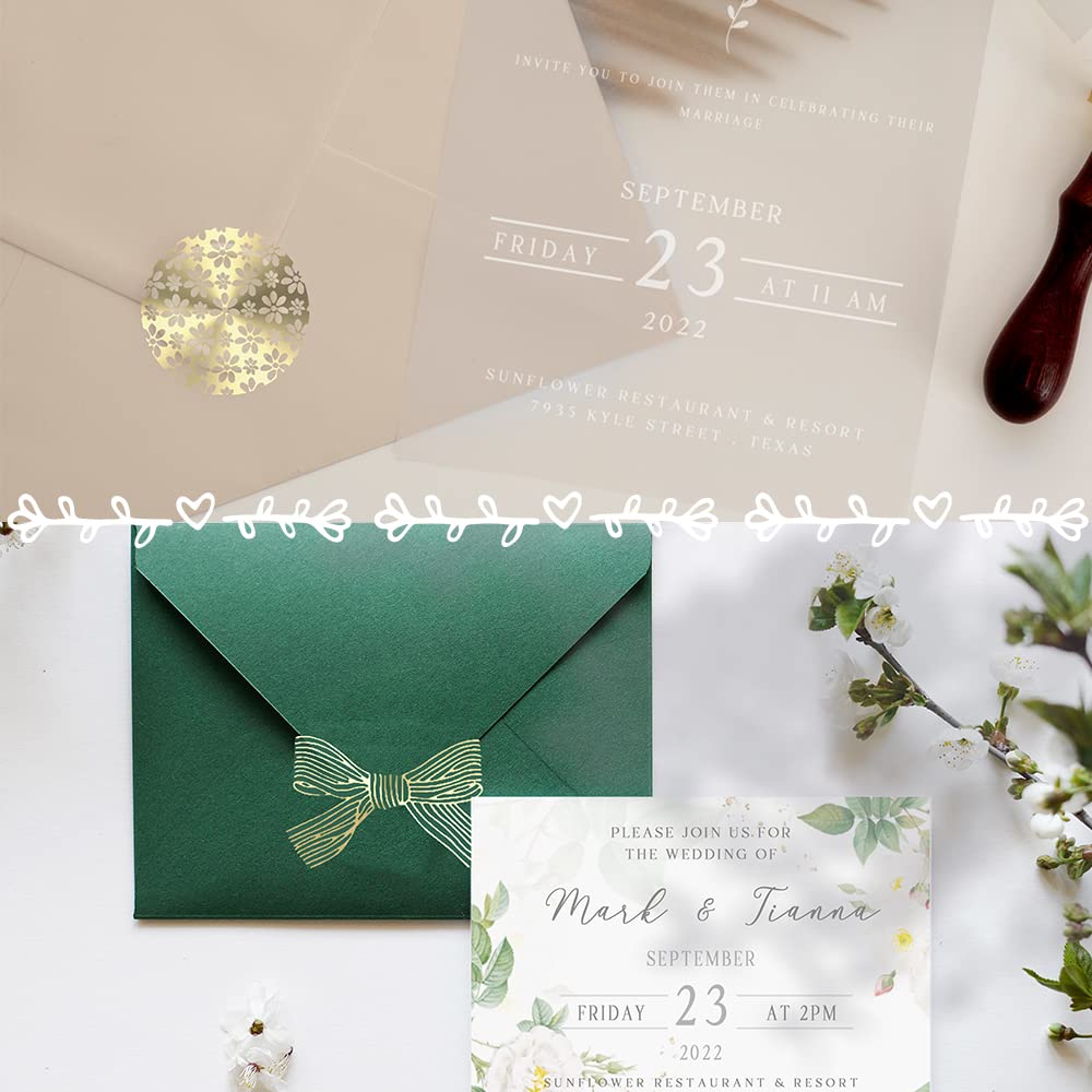 Pobees 30 Sheets 1.5"-1.8" Large Gold Foil Envelope Seal Stickers for Wedding Invitations,Greeting Cards,Party,Graduation,Gift Packaging,Self-Adhesive