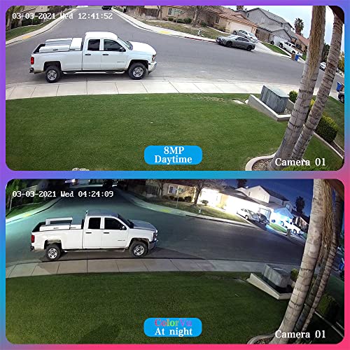 Compatible for Hikvision 5MP Outdoor PoE Turret Camera,Security Surveillance with Human/Vehicle Detection,2.8mm Lens,98ft Night Vision,Built-in Mic,IP67(PG2355I) (White-PG-2387C)