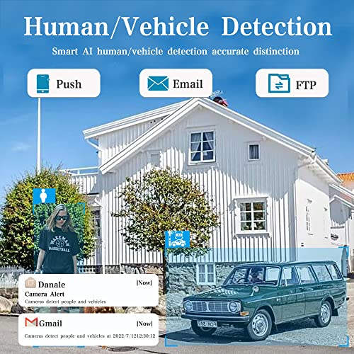 Compatible for Hikvision 5MP Outdoor PoE Turret Camera,Security Surveillance with Human/Vehicle Detection,2.8mm Lens,98ft Night Vision,Built-in Mic,IP67(PG2355I) (White-PG-2387C)