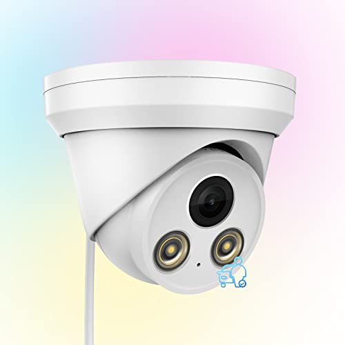 Compatible for Hikvision 5MP Outdoor PoE Turret Camera,Security Surveillance with Human/Vehicle Detection,2.8mm Lens,98ft Night Vision,Built-in Mic,IP67(PG2355I) (White-PG-2387C)