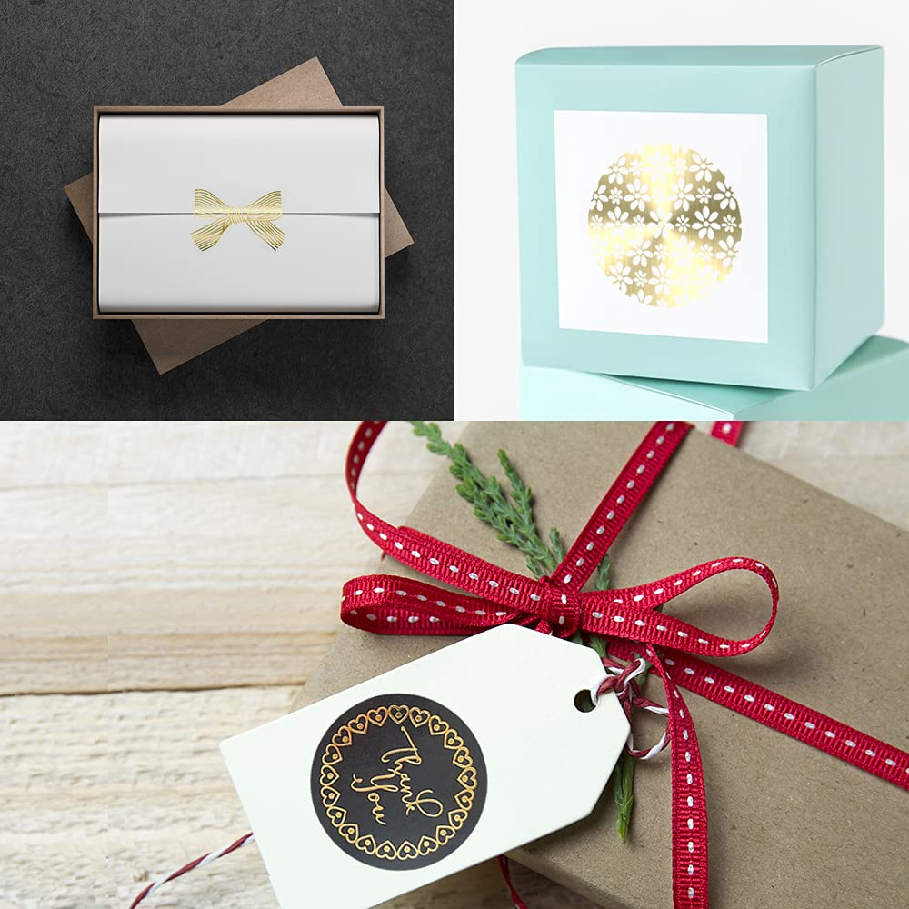 Pobees 30 Sheets 1.5"-1.8" Large Gold Foil Envelope Seal Stickers for Wedding Invitations,Greeting Cards,Party,Graduation,Gift Packaging,Self-Adhesive