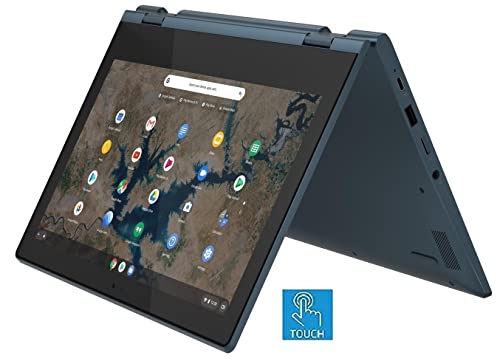 Lenovo Flex 3 2-in-1 Chromebook Laptop, 11.6" HD Touchscreen, Intel Celeron N4020 CPU, 4GB RAM, 192GB Storage(64GB eMMC+128GB Card), WiFi, Bluetooth, Webcam, Chrome OS, Abyss Blue | TGCD Bundle