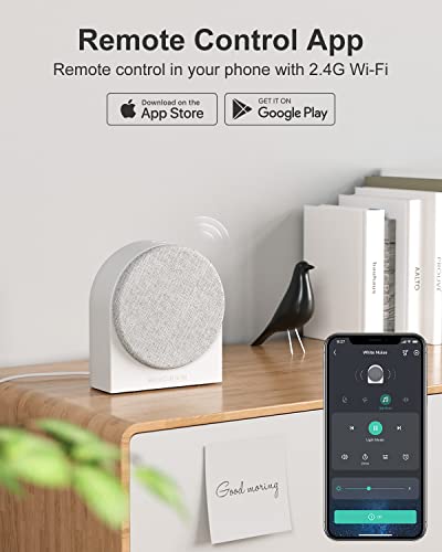 Medcursor White Noise Machine- Sleep Sound Machine with Adjustable Night Light, 29 Soothing Sounds for Sleeping, Memory Function, Compact Sleep Timer Therapy for Adult & Baby, No AC Adapter (White)