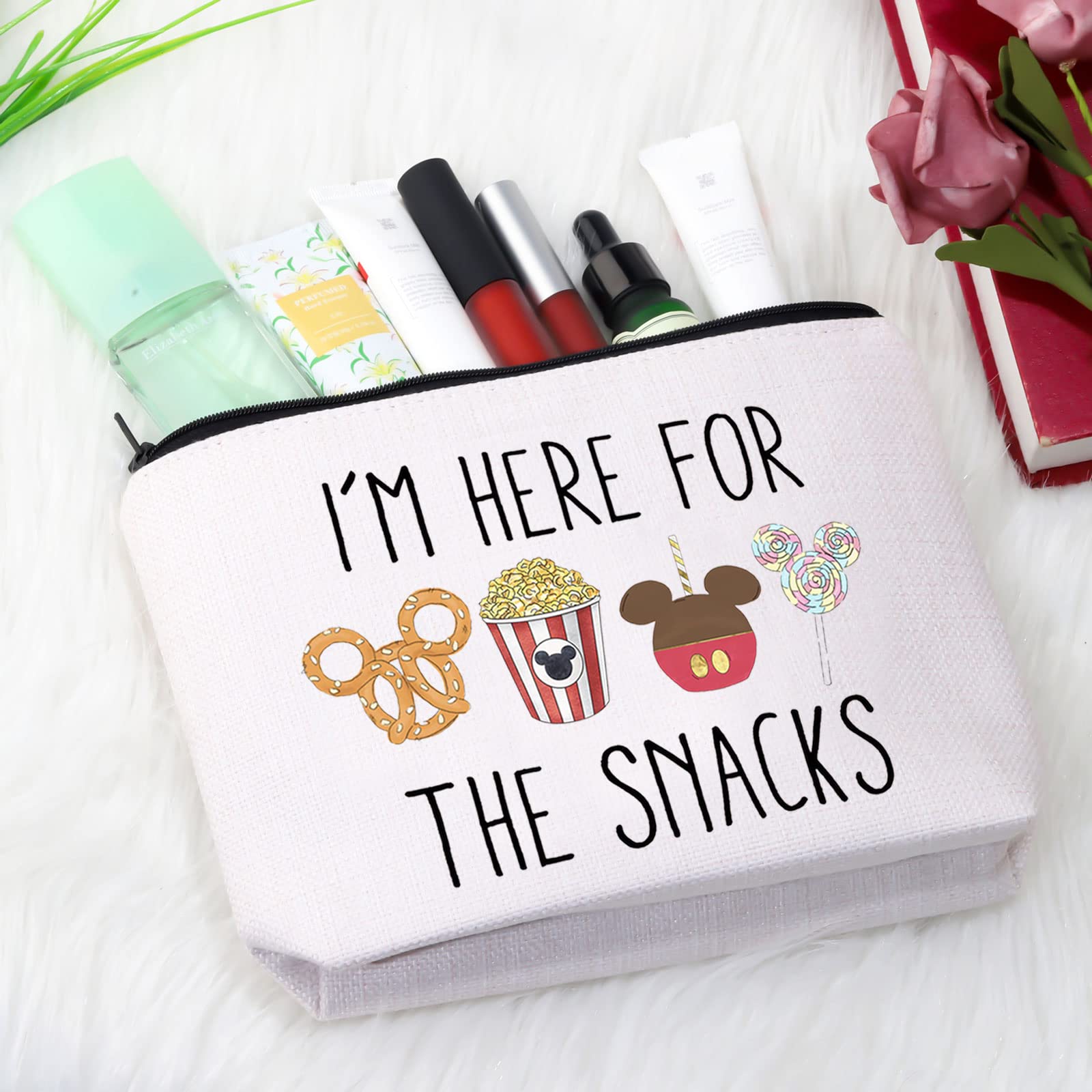GJTIM Magic Kingdom Lover Gift I’m Here For The Snacks Zipper Pouch Makeup Bag (For The Snacks bag)
