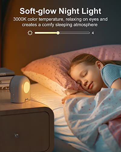 Medcursor White Noise Machine- Sleep Sound Machine with Adjustable Night Light, 29 Soothing Sounds for Sleeping, Memory Function, Compact Sleep Timer Therapy for Adult & Baby, No AC Adapter (White)