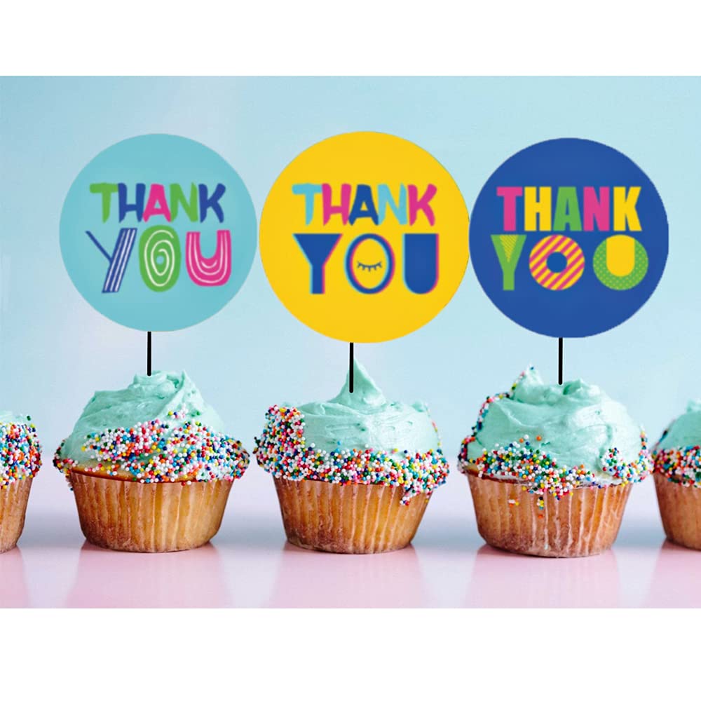 Hohamn 1.5" Thank You Stickers Roll 500PCS Cute Art Stickers for Bubble Mailers Packaging Wedding Baby Shower Birthday