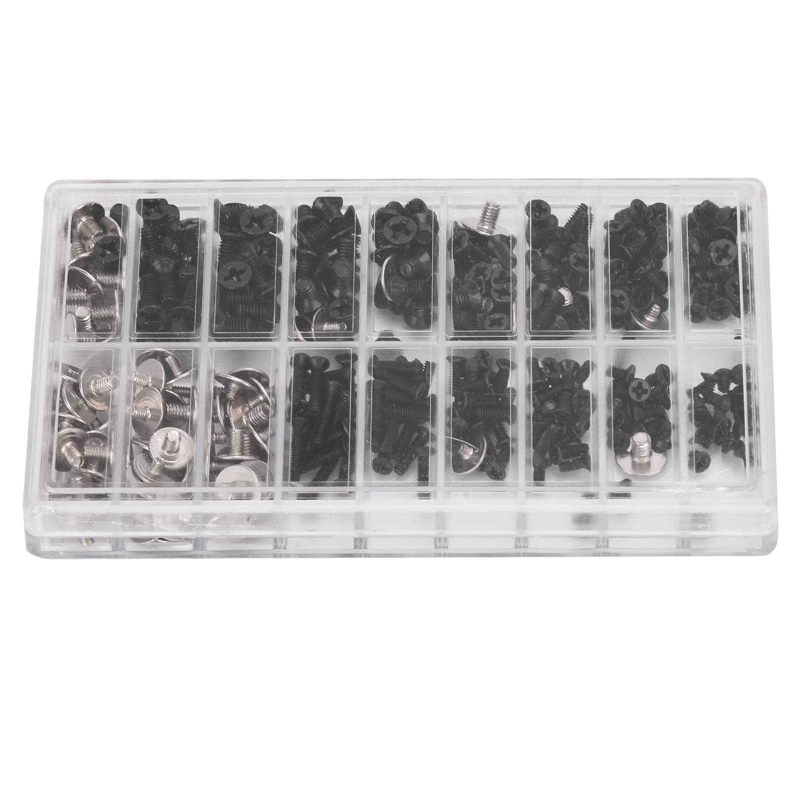 360Pcs Computer Screws Kit, Alloy Steel Micro Cross Screw Standoffs Set M2 M2.5 M3 Fasteners for Hard Drive Computer Case Motherboard Fan Power Graphics, Screw