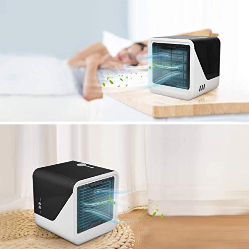 Portable Air Conditioner, FlyBanboo Mini Fan Air Cooler, Personal Use Evaporative Air Humidifier for Home Kitchen Office Nightstand, USB Cable, Quiet&Strong Wind