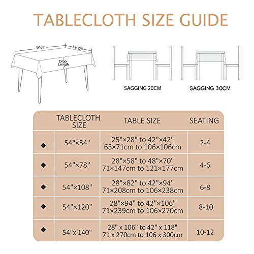 AIRCOWRIE Waterproof Vinyl Tablecloths, Heavy Duty Oil Proof Spill Proof Plastic Table Cloth, Wipe Clean PVC Table Cover for Spring Indoor and Outdoor Use (Embroidery Flower, 54βΓ108β, Rectangle)