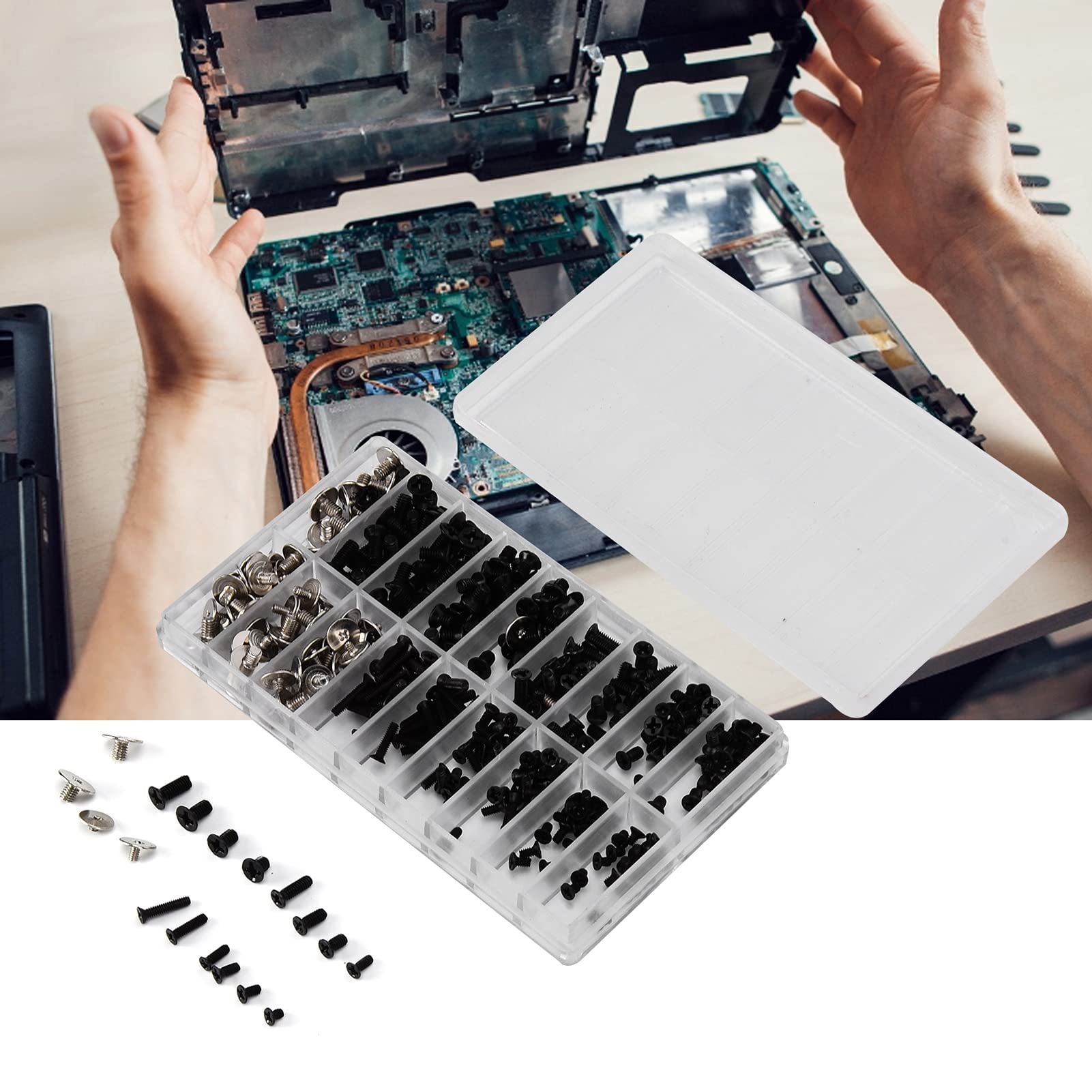360Pcs Computer Screws Kit, Alloy Steel Micro Cross Screw Standoffs Set M2 M2.5 M3 Fasteners for Hard Drive Computer Case Motherboard Fan Power Graphics, Screw