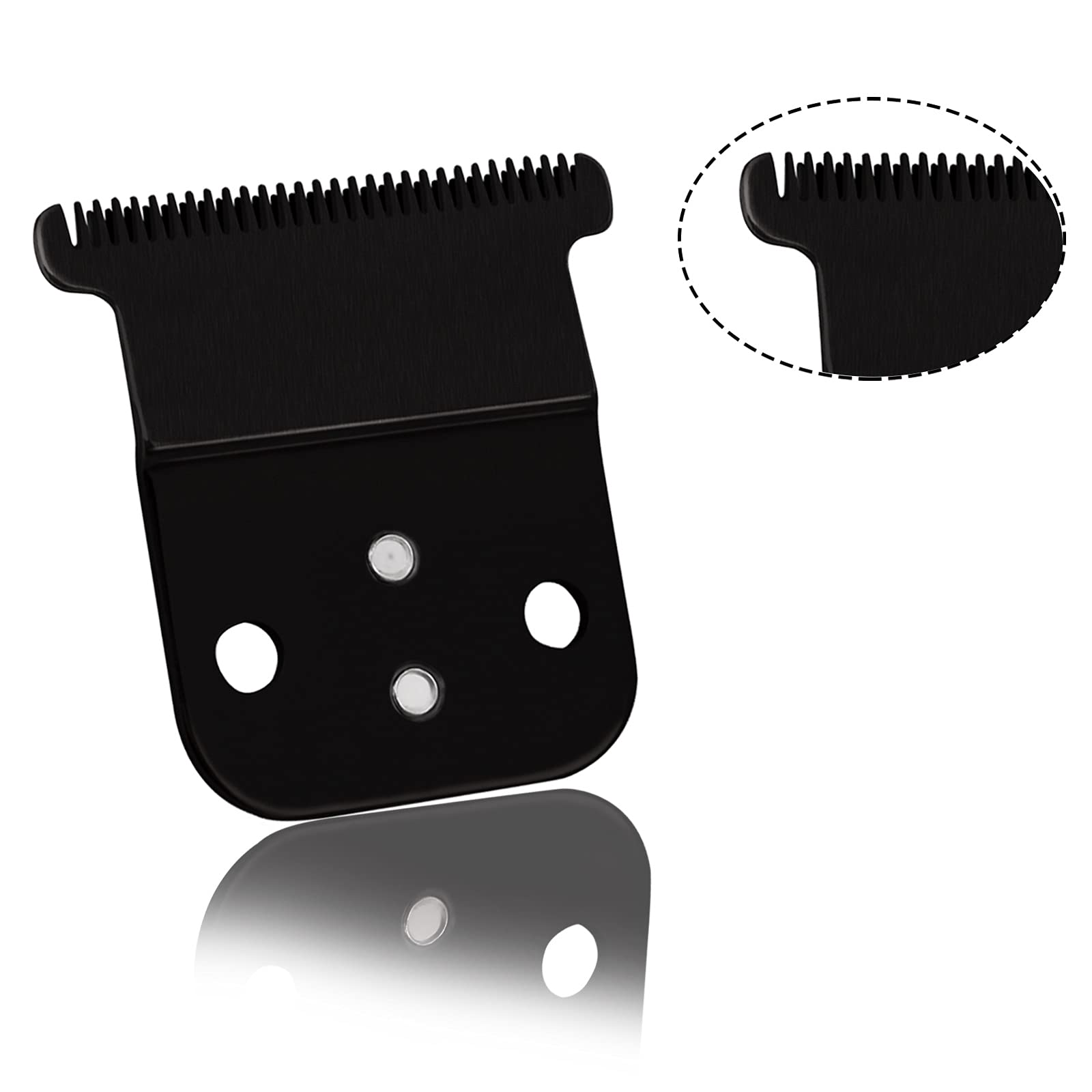 Professional SlimLine Pro Li Trimmer Replacement Blade Comfort Edge T-Blade Set Compatible with Andis Outliner Trimmer #32105 D-7 D-8,Ceramic blade + Sliver Steel Blade (Black)