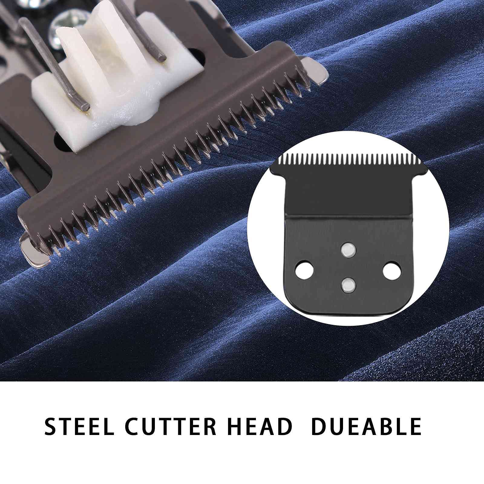 Professional SlimLine Pro Li Trimmer Replacement Blade Comfort Edge T-Blade Set Compatible with Andis Outliner Trimmer #32105 D-7 D-8,Ceramic blade + Sliver Steel Blade (Black)