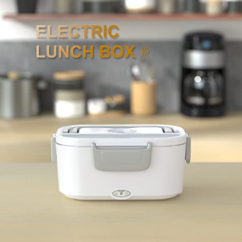 Adocfan Electric Lunch Box Heated Lunch Boxes For Adults Heated Lunch Box For Work Electric Lunchbox 100% Leak Proof Lunch Heating For Truckers With Removable Stainless Steel Container 1.5L 100W