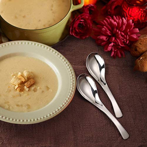 12-Piece Thick Heavy-weight Soup Spoons, Stainless Steel Soup Spoons