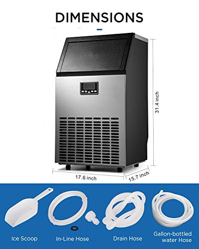 ADT Ice Machine Stainless Steel Under Counter Freestanding Commercial Ice Maker Machine