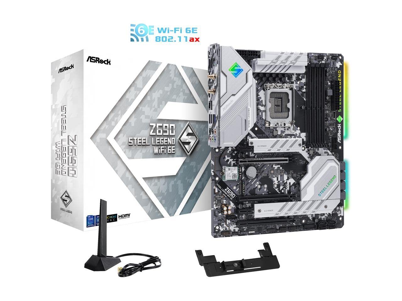 ASRock Z690 Steel Legend WiFi 6E Socket LGA1700/Intel Z690 SATA 6Gb/s DDR4 ATX Motherboard