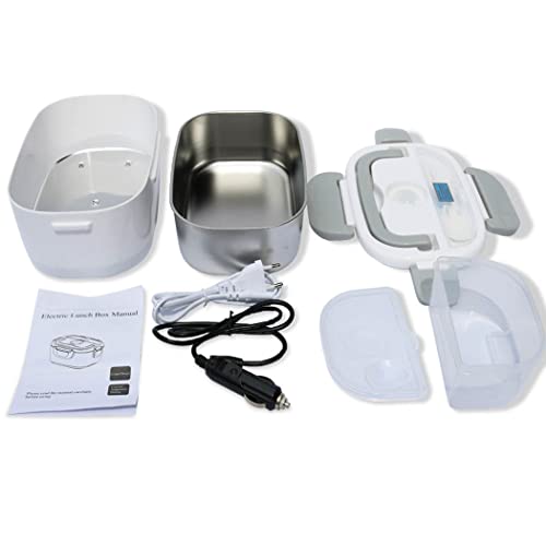 Adocfan Electric Lunch Box Heated Lunch Boxes For Adults Heated Lunch Box For Work Electric Lunchbox 100% Leak Proof Lunch Heating For Truckers With Removable Stainless Steel Container 1.5L 100W