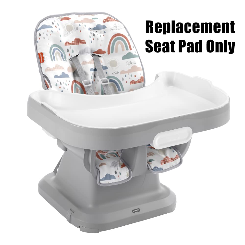 Replacement Part for Fisher-Price Highchair - GPN11 ~ Space-Saver High-Chair Booster Seat ~ Rainbow Showers ~ Replacement Seat Pad