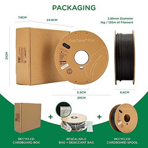 2.85mm(3mm) Matte PLA Filament 2.85mm White, 1kg Carton Spool PLA Filament 2.85 - Polymaker PolyTerra PLA 3D Printer Filament, Print with 2.85mm Openning 3D Printers Only