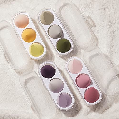 Makeup Sponge 3pcs Makeup Sponges for Foundation Blending Sponges for Makeup Sponge Beauty Blender Sponge Pink Latex Free and Vegan Make up Sponges for Face with a Storage Case (3, Pink)