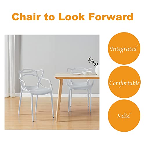 CangLong Cross Back Dining Chair Casual Chair for Restaurants, Cafes, Kitchens, Dining Rooms Set of 2, Gray