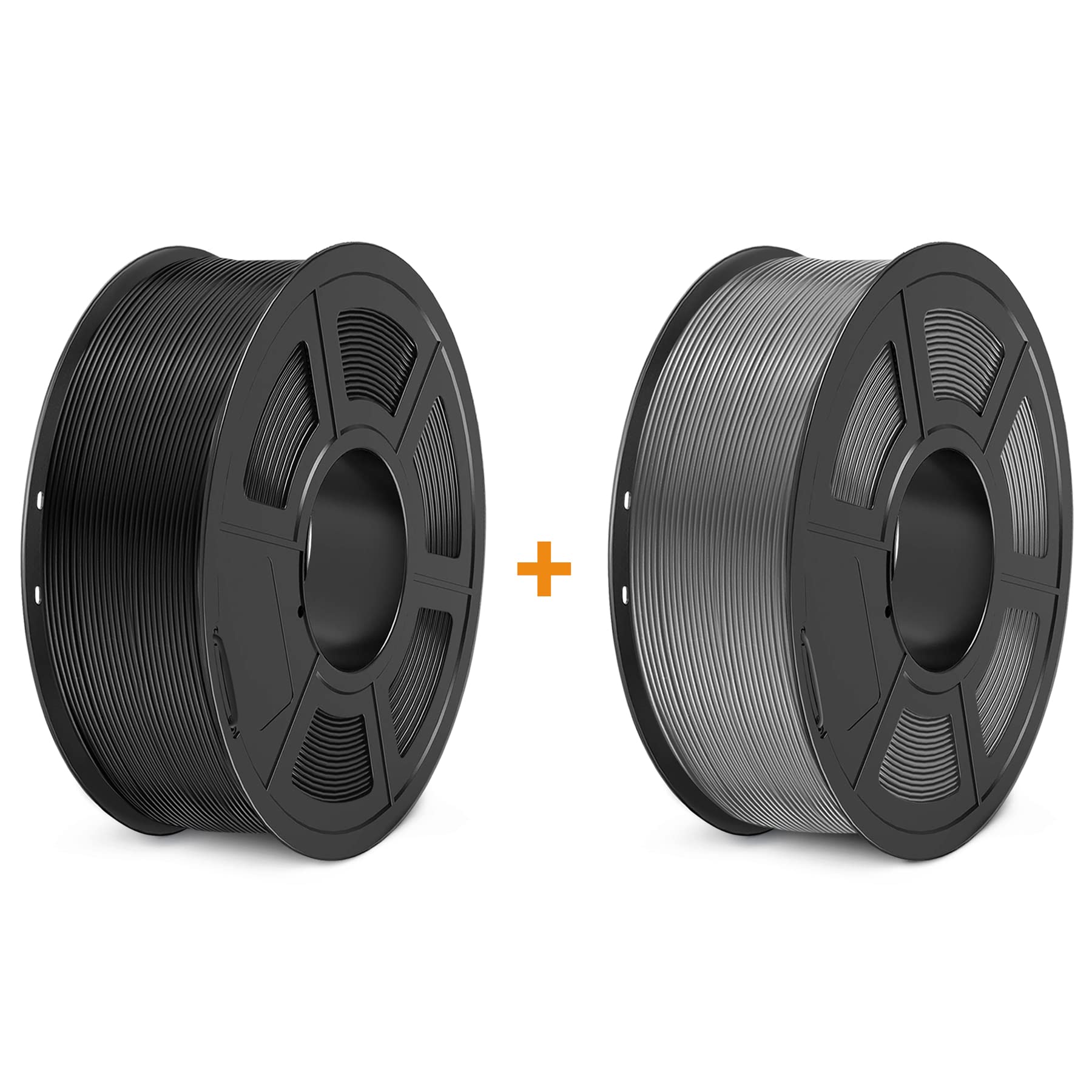 PLA+ 3D Printer Filament 1.75mm, SUNLU PLA Filament PRO, Dimensional Accuracy +/- 0.02 mm, 1 kg Spool, 1.75 PLA Plus, Black+Grey