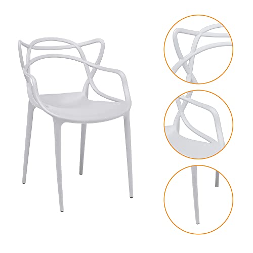 CangLong Cross Back Dining Chair Casual Chair for Restaurants, Cafes, Kitchens, Dining Rooms Set of 2, Gray