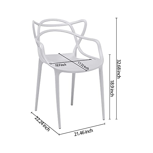 CangLong Cross Back Dining Chair Casual Chair for Restaurants, Cafes, Kitchens, Dining Rooms Set of 2, Gray