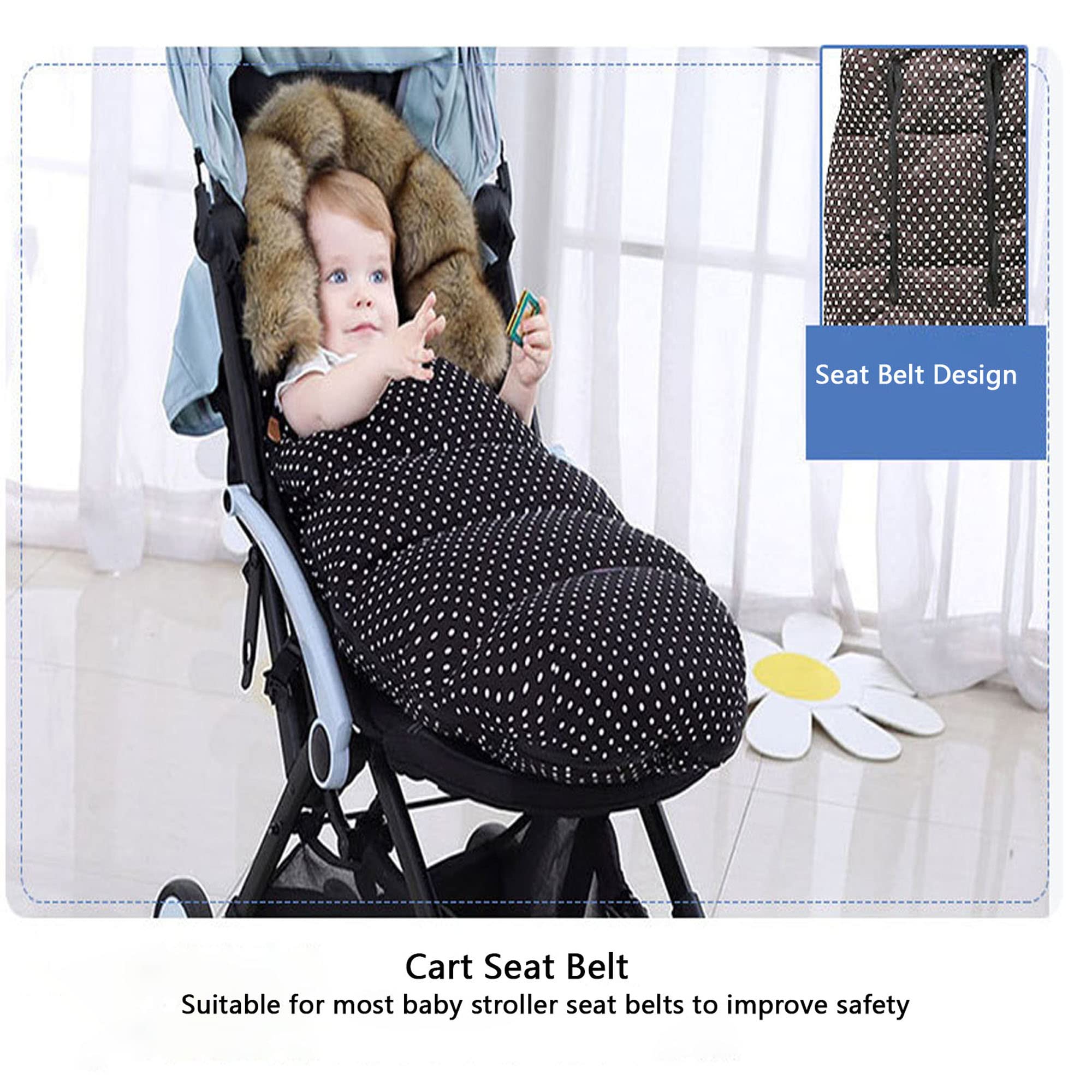 Baby Sleeping Bag Winter Keep Warm Baby Stroller Bunting Bags for 0-3 Year-old Universal Baby Stroller Sleeping Bag Footmuff Outdoor Thick Warm Infant Stroller Sleeping Blanket (White Leopard)