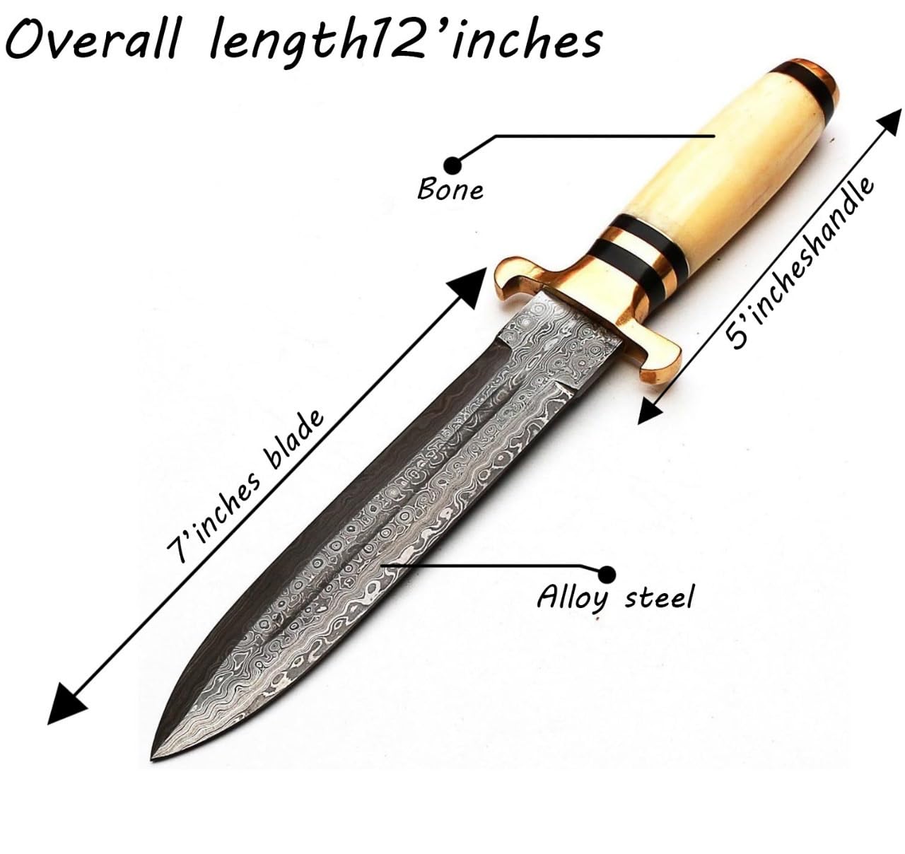 PAL 2000 KNIVES DAG-8749 Custom Handmade Damascus Steel 12 Inches Hunting Knife