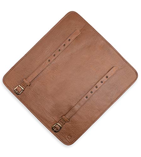 Knife Roll Bag Genuine Leather – Chef`s knife bag 7 slots – Leather Knife Case Sam (brown)