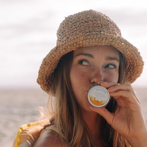 Badger - Unscented Lip Butter, Moisturizing Organic Coconut Oil, Beeswax, Sunflower & Olive Oil
