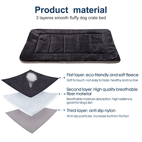 Hero Dog Beds for Large Dogs Crate Bed Pad Mat 42 in Soft Kennel Pads Washable Non Slip Dog Mattress Pet Beds Cushion for Pets Sleeping Mats
