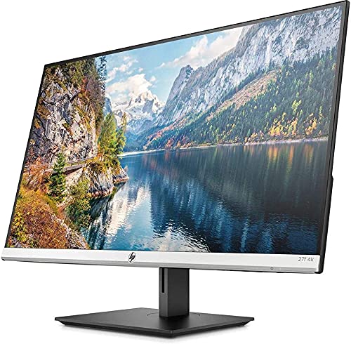 HP Newest 27F 27" IPS LED 4K (3840 x 2160) Widescreen 60Hz UHD Monitor - 5ms Response - 10000000:1 Contrast Ratio - 300CD - 2 x HDMI Display Port - Black and Silver - Free HDMI Cable