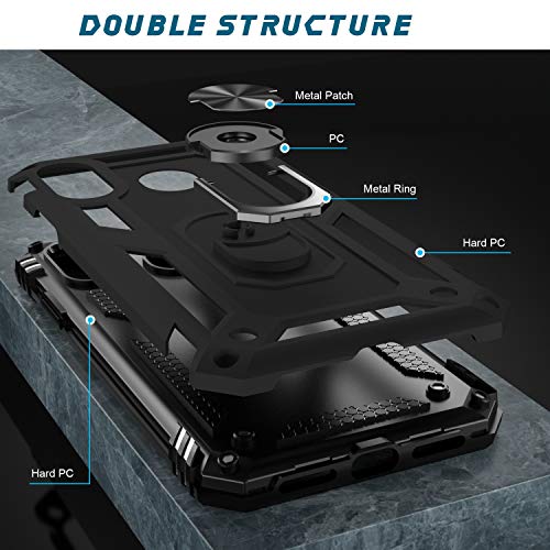 MERRO Galaxy A20 Case with Screen Protector,Galaxy A30 Cover Pass 16ft Drop Test Military Grade Shockproof Protective Phone Case with Magnetic Kickstand for Samsung Galaxy A20/A30 Black