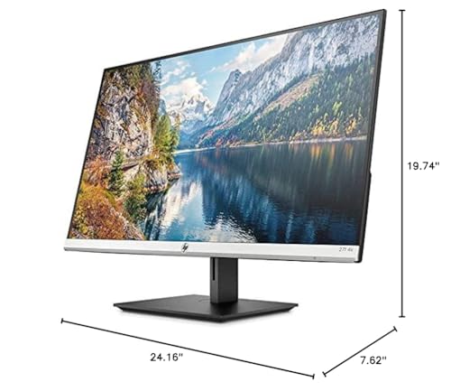 HP Newest 27F 27" IPS LED 4K (3840 x 2160) Widescreen 60Hz UHD Monitor - 5ms Response - 10000000:1 Contrast Ratio - 300CD - 2 x HDMI Display Port - Black and Silver - Free HDMI Cable