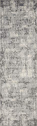 Loloi II Austen Collection AUS-01 Light Grey/Charcoal, Contemporary 18" x 18" Sample