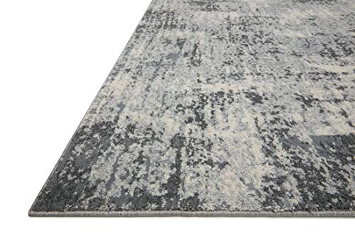 Loloi II Austen Collection AUS-01 Light Grey/Charcoal, Contemporary 18" x 18" Sample